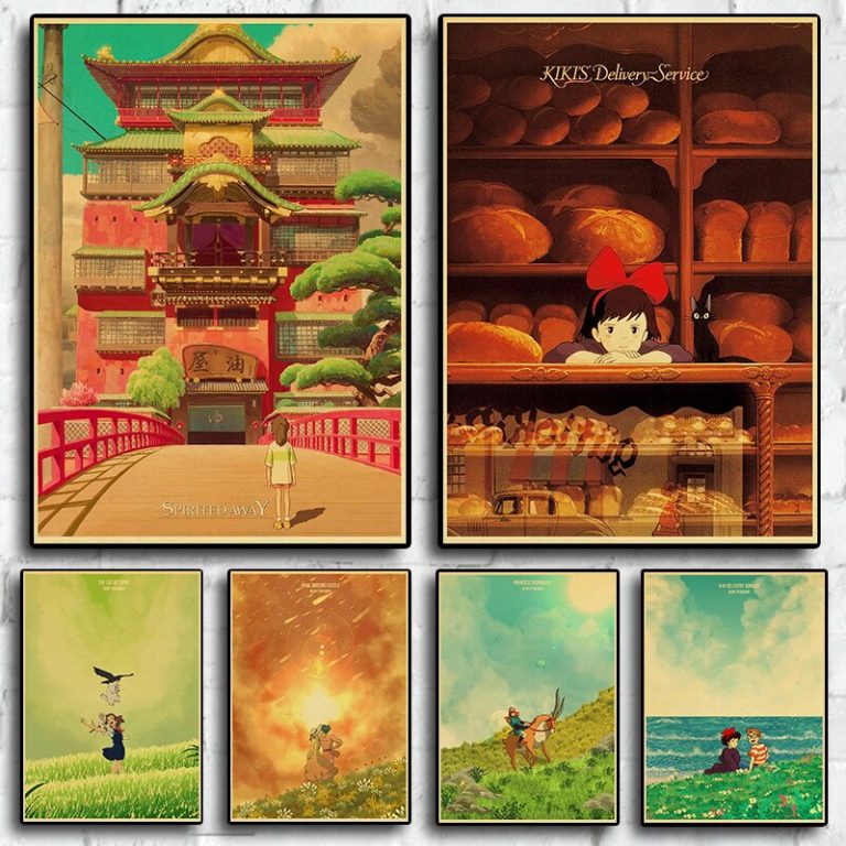 Studio Ghibli Vintage Art Anime Poster 36 Styles