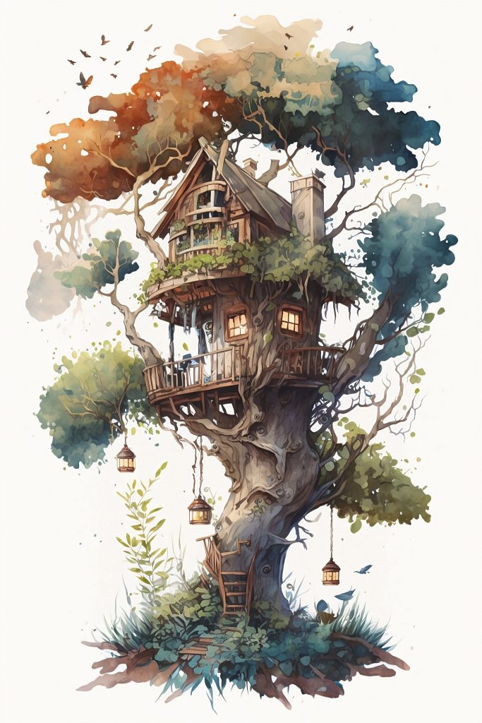 Studio Ghibli Tree House Wall Art